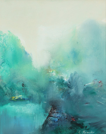 ELSA THEANDER. Komposition, olja på duk, signerad e. Theander. Konst ...