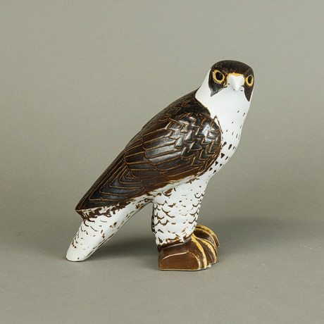LISA LARSON. Figurine, Peregrine falcon, ceramics, Gustavsberg ...