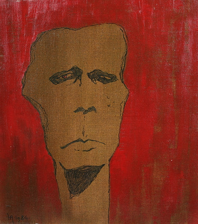 HAWK ALFREDSON. Olja på duk. surrealistisk, signerad, daterad -84 ...