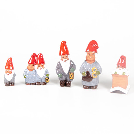 ROLF BERG. TOMTAR. 5 st. Keramik & Porslin - Europeiskt - Auctionet