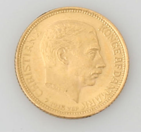 GOLD COIN, SEK 10, Christian X, Denmark, 1913, 4.4 grams. Coins, Medals ...