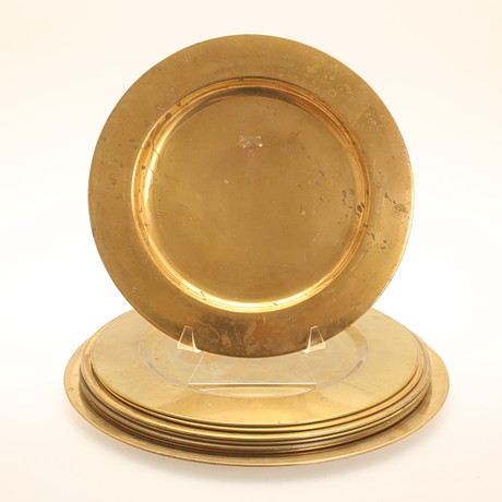 ENVELOPE PLATES, 9 pieces, brass. Silver & Metals - Pewter, Brass ...