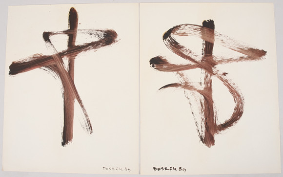 HAWK ALFREDSON. Blandteknik, 2 st, surrealistisk, signerad, daterad -89 ...