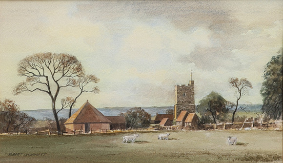 ROBERT LUCKHURST, 20TH/21ST CENTURY. EVENING LANDSCAPE BOXLEY. Art ...