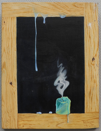 HAWK ALFREDSON. Olja på duk, ljus med rökslinga, signerad, daterad 1980 ...