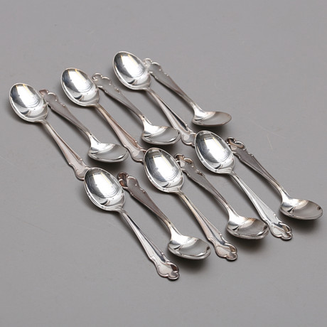 TESKEDAR, 12 st, silver, "Disa", 166 gram, 1990-tal. Silver & Metall ...