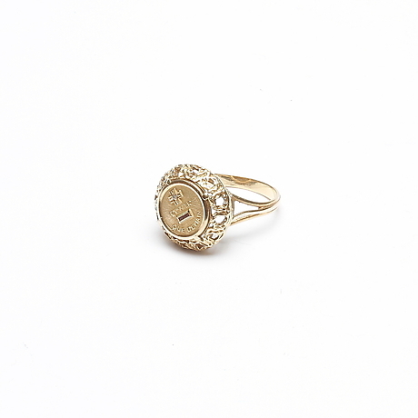 RING "qu'hier que demain" 18k gold, weight approx. 6 gr. Jewellery ...