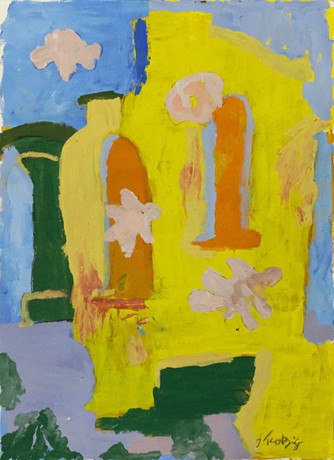 IRENE TROTZIG. OIL ON PAPERBOARD, "LIGHT FROM THE CLOUD", SIGNED ...