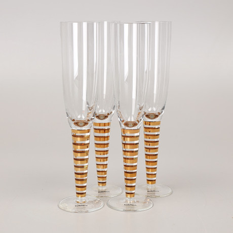 CHAMPAGNEGLAS, 4 st, "Select", Liselotte Henriksen, Boda Nova. Glas ...