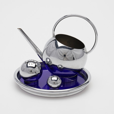 RUSSEL WRIGHT, "PANCAKE AND CORN SET", CHASE, FYRA DELAR. Silver ...