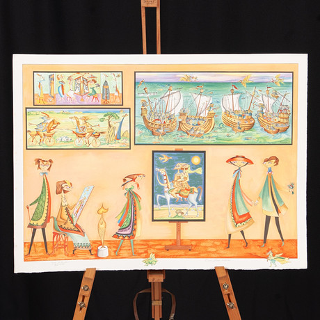 GUILLERMO SILVA SANTAMARIA. Litografi signerad samt numrerad. Konst ...