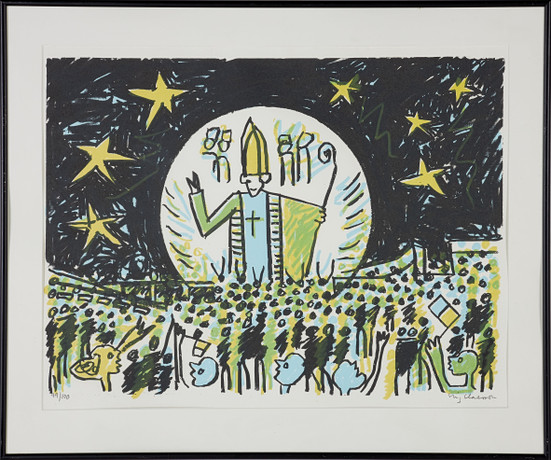 STIG (SLAS) CLAESSON. composition, Lithography, signed and numbered 99/ ...