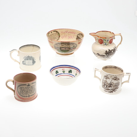 A GROUP OF 19TH CENTURY POTTERY COMMEMORATIVE WARES, INCLUDING MILITARY ...