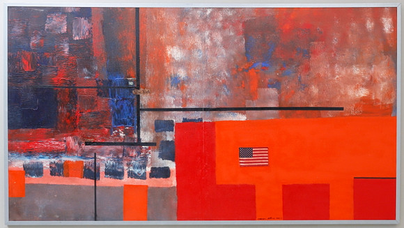 PETER ATTACK. "New York", blandteknik på duk, signerad och daterad 2000 ...