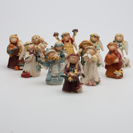 FIGURINES, ceramics, 12 pcs, Month angels, Annekabouke, Germany. Art ...