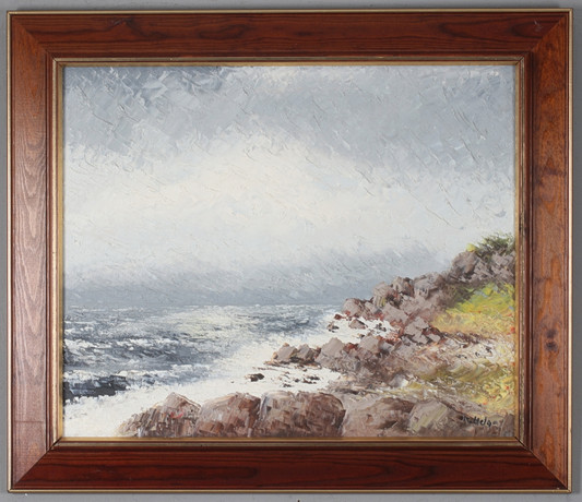 KARL HELGO. Havsklippor, olja på duk, signerad. Konst - Måleri - Auctionet