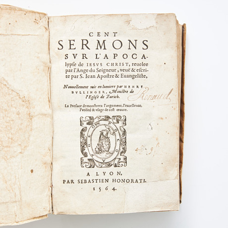 BULLINGER'S 100 SERMONS ON THE APOCALYPSE 1564. Books, Maps ...