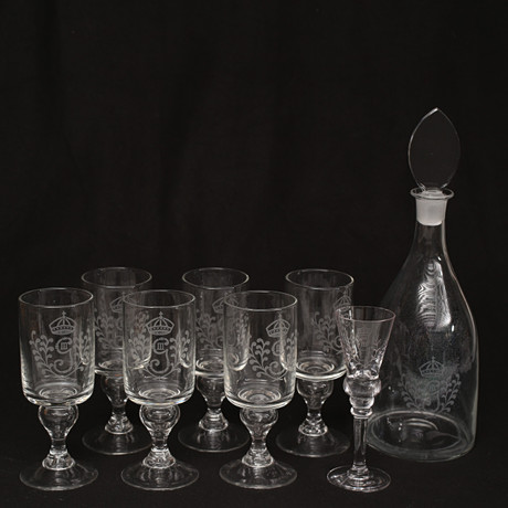 GLASSWARE, 8 pieces, "Gustav III", Reijmyre. Glass - Tableware - Auctionet