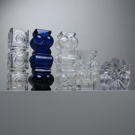 VASES & BOOKENDS, glass, Bengt Edenfalk & Lars Hellsten, Skruf Glasbruk ...