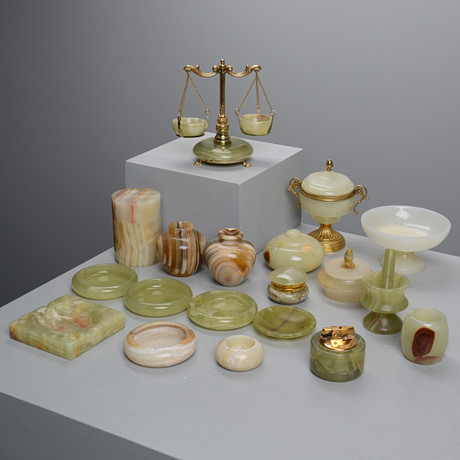 ALABASTER OBJECTS, including Ronson lighters. Miscellaneous ...