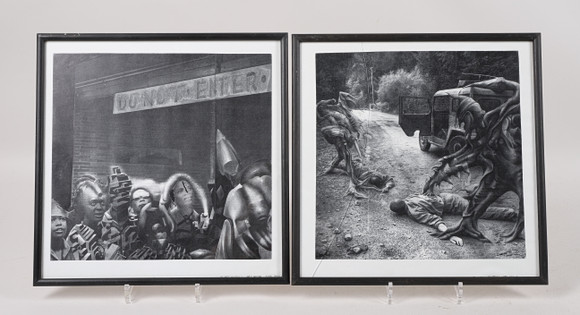 HAWK ALFREDSON. Grafiskt tryck, 2 st, "Do not enter", "Escape", Berlin ...