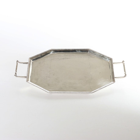 ERIK FLEMING. 1894-1954. Serveringsbricka, silver, Atelier Borgila ...