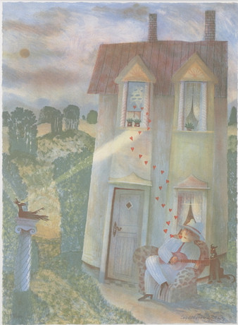 KJELL SUNDBERG. Spelande man, litografi, signerad och numrerad. Konst ...