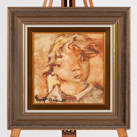 ERIK BRANDT. Oil on Board, portrait of boy. Art - Paintings - Auctionet