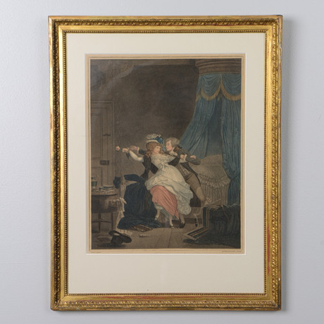 PHILIBERT-LOUIS DEBUCOURT (1755-1832). "La Rose mal défendue ...