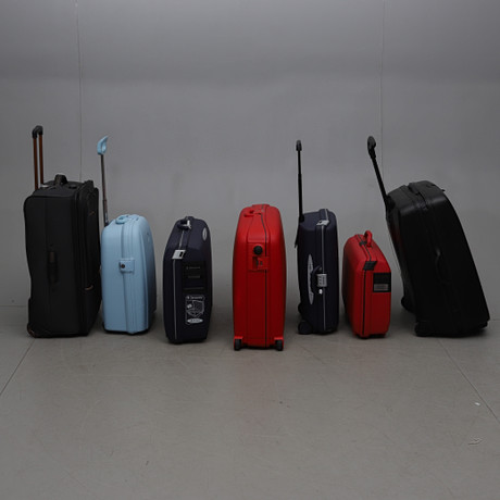 RESVÄSKOR, 7 st, Samsonite och KKDK, 1900/2000-tal. Vintagekläder ...