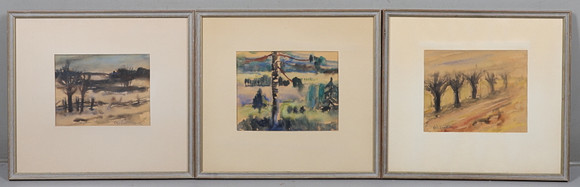 ERIC LUNDBERG. Watercolors, 3 pcs, signed and dated. Art - Paintings ...