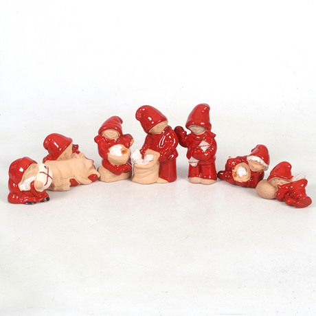 TOMTAR, 7 st. terrakotta, tomtar, design Eva Jarenskog, Jie. Keramik ...