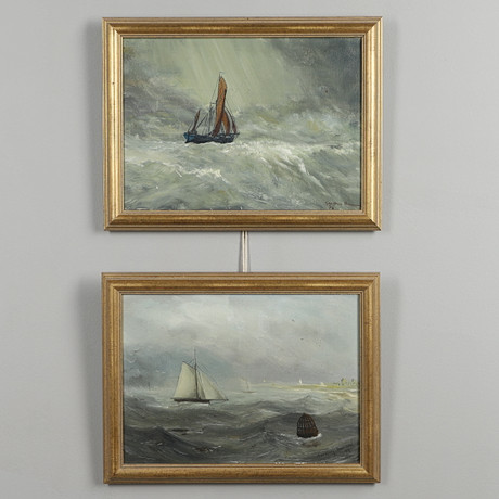 TWO FRAMED COASTAL SCENES - GEOFFREY HAMMOND. Art - Paintings - Auctionet