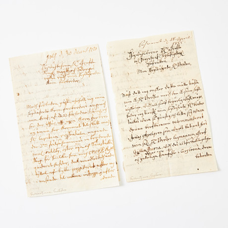 MARIA GUSTAVA GYLLENSTIERNA, 2 brev 1720 och 1735. Böcker, Kartor ...
