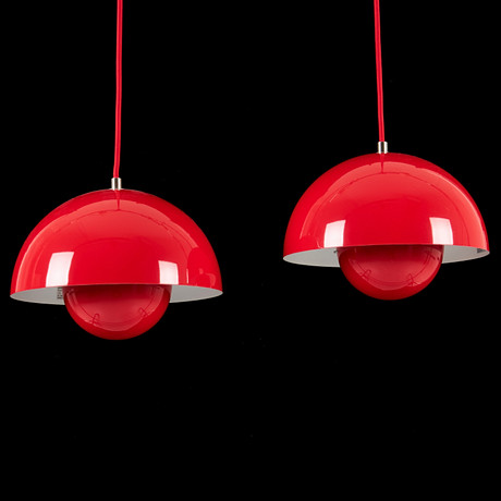 VERNER PANTON. Ceiling lamp, 1 pair, "FlowerPot", metal. Lighting ...
