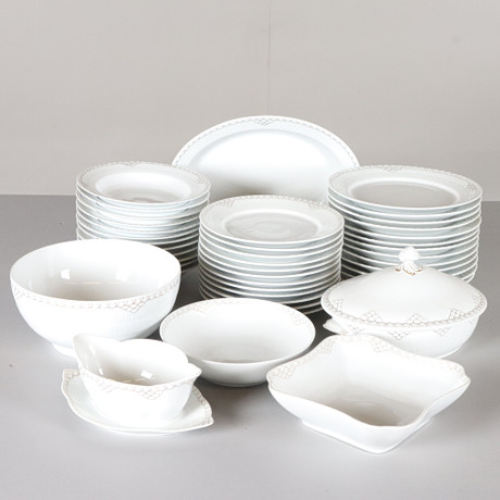 DINING SET, 43 pieces, porcelain, "Princess gold", Royal Copenhagen ...