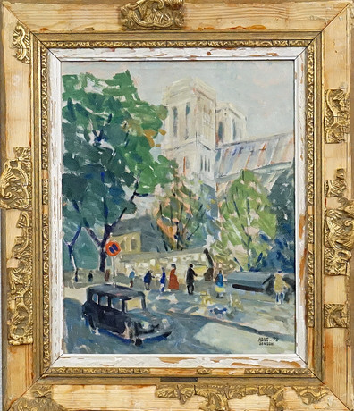 JOHN HAAVS JOHNSON (1915-1968), olja på duk, "Quai di Montebello ...