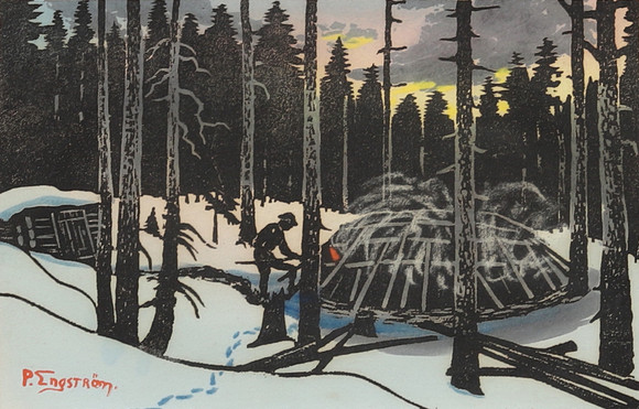 PER ENGSTRÖM (1873–1931). Betitlad, färglitografi, signerad. Konst ...