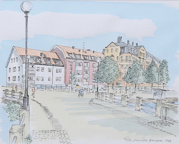 LARS ÅKE ERICSON. Motiv från Västervik. Färglitografi, signerad och ...