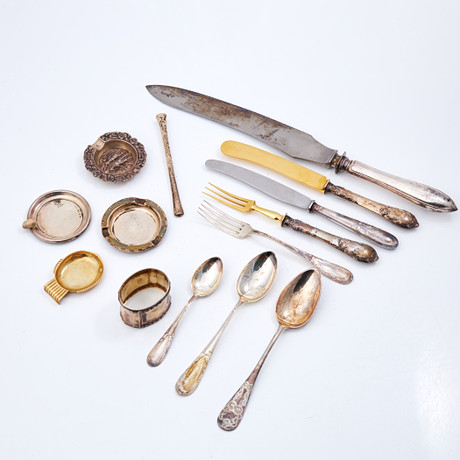 PARTI SILVER, 14 dlr, silver, bestående av bl.a. 1 trancheringskniv ...