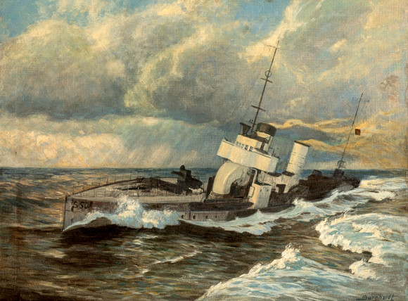 GUSTAV BURGHARDT (1890-1970). Submarine off the coast. Art - Paintings ...
