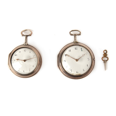 ROBERT CAWLEY CHESTER AND H. MYERS, pocket watch, two pieces, silver ...