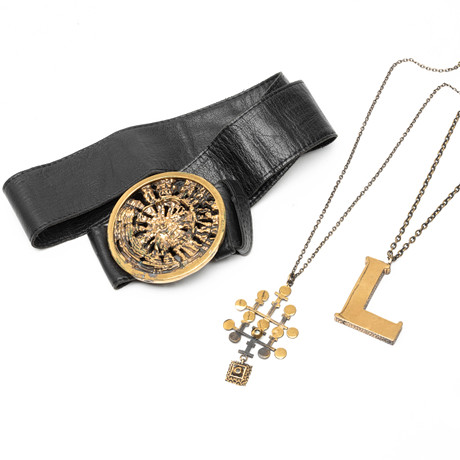 PENTTI SARPANEVA. Belt and 2 pendants, bronze, Finland, 1960s/1970s ...