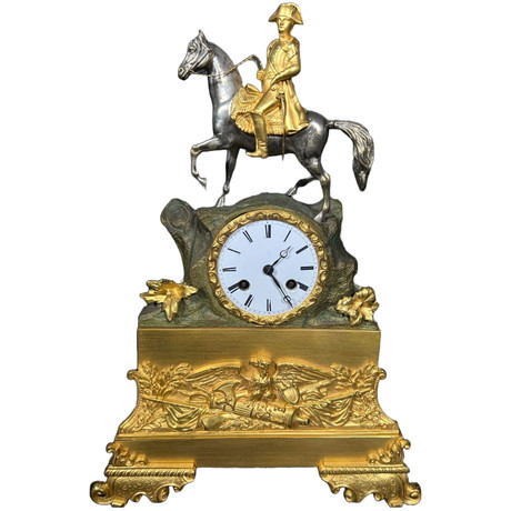 'Napoleon crossing the Alps' - French mantel clock, circa 1850, A ...