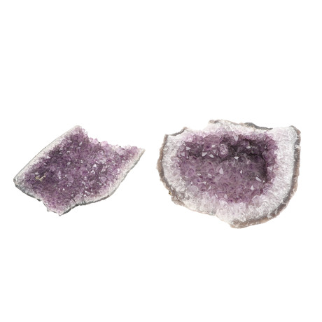 TWO AMETHYST GEODE WALL SECTION SPECIMENS. Miscellaneous ...
