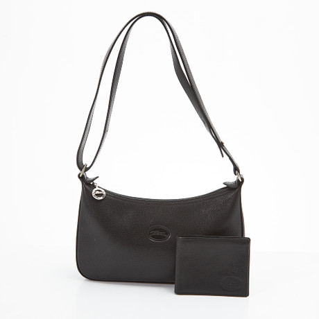 LONGCHAMP, handväska och plånbok, svart skinn. Vintagekläder ...