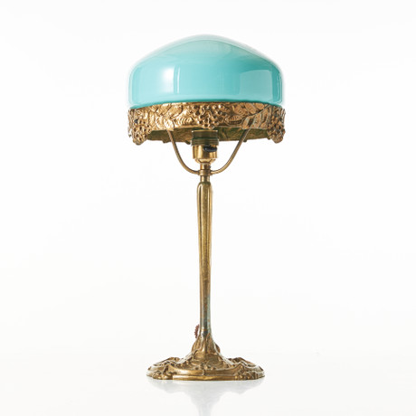 BORDSLAMPA, Böhlmarks, jugend, patinerad mässing, dekor av rönnbär ...