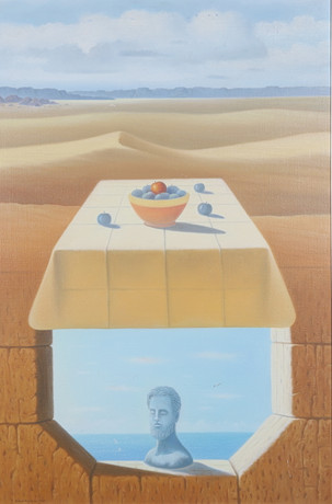 ROLAND CARLSSON. Oil on canvas, "The face of the true fruit", signed ...