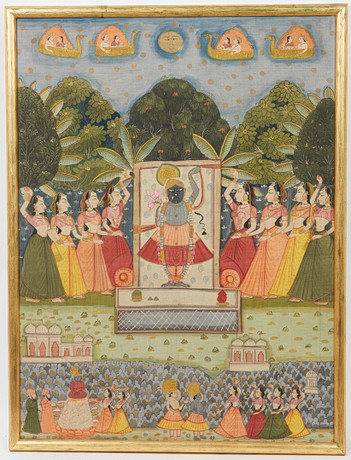 Okänd konstnär, Målning/Pichhwai, Shrinathji, Indien. Konst - Måleri ...