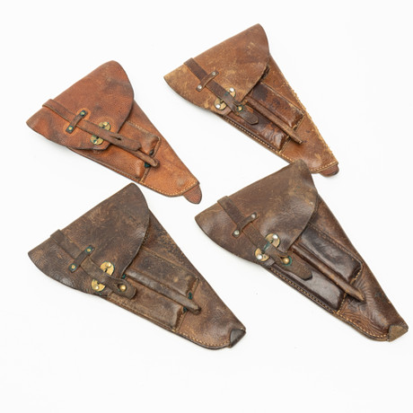 HÖLSTER, 4 st, för pistol, läder. Vapen & Militaria - Övrig militaria ...